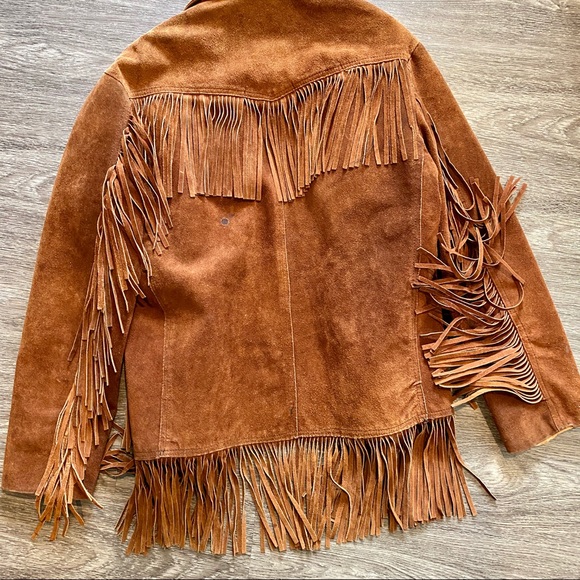 Jackets & Coats | Vintage Suede Fringe Jacket Boho Festival Hippie ...